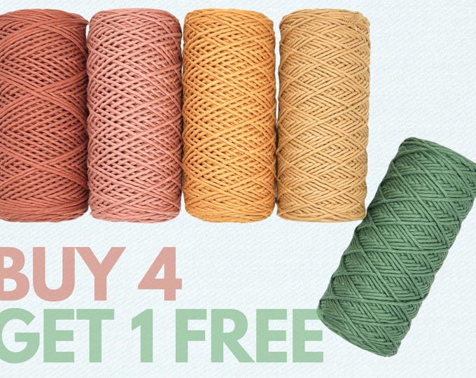 2mm Macrame Cord 100% Premium Combed Cotton | 500ft - 155m | BUY 4 GET ...