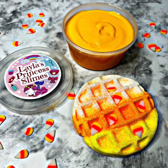 Candy Corn Waffle Slime Thick & Glossy Slime Halloween - Etsy