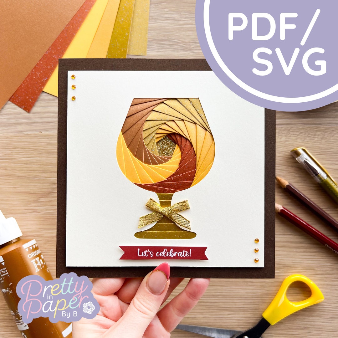 Brandy Glass Iris Folding Pattern PDF & SVG | Small Glass Beginner ...