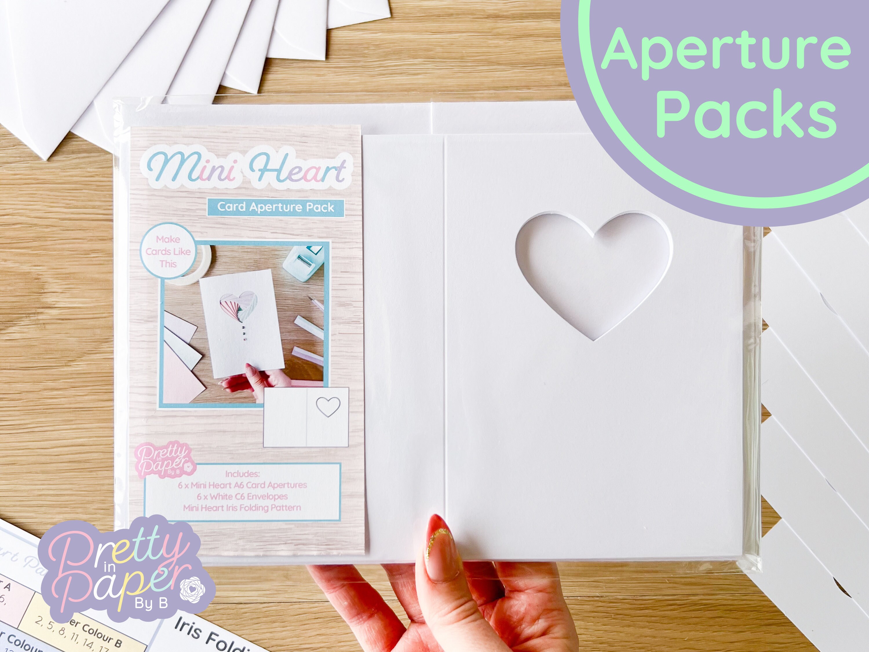 Mini Heart Card Apertures A6 pack of 6 White Card Blanks & - Etsy
