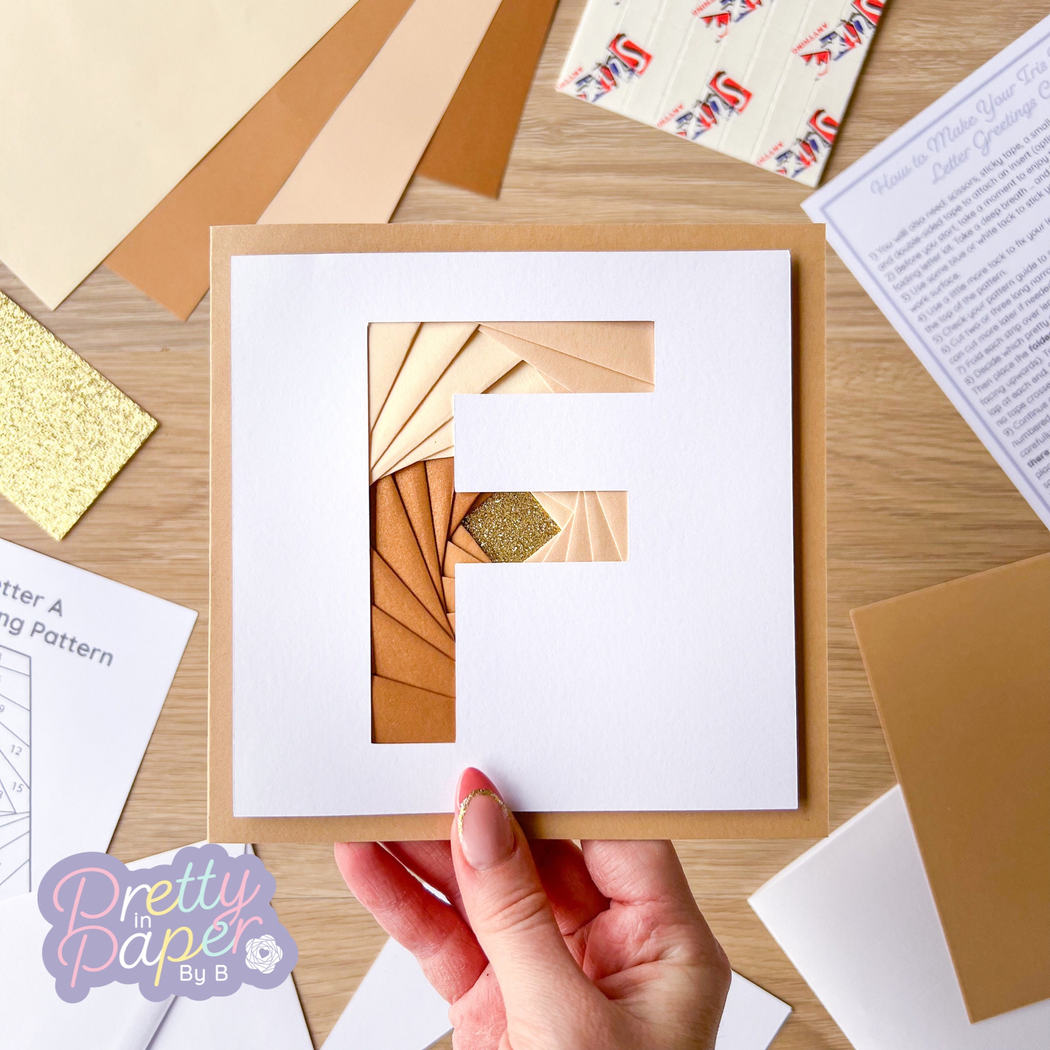 Card Making Kit Alphabet Letter F | Iris Folding Card Kit | Initial ...