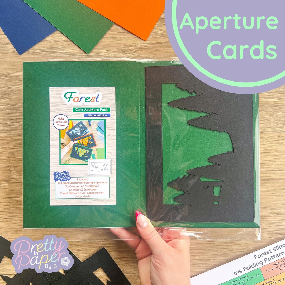 Forest Silhouette Aperture Cards (pack of 3) | 3 X Black Apertures, A5 ...