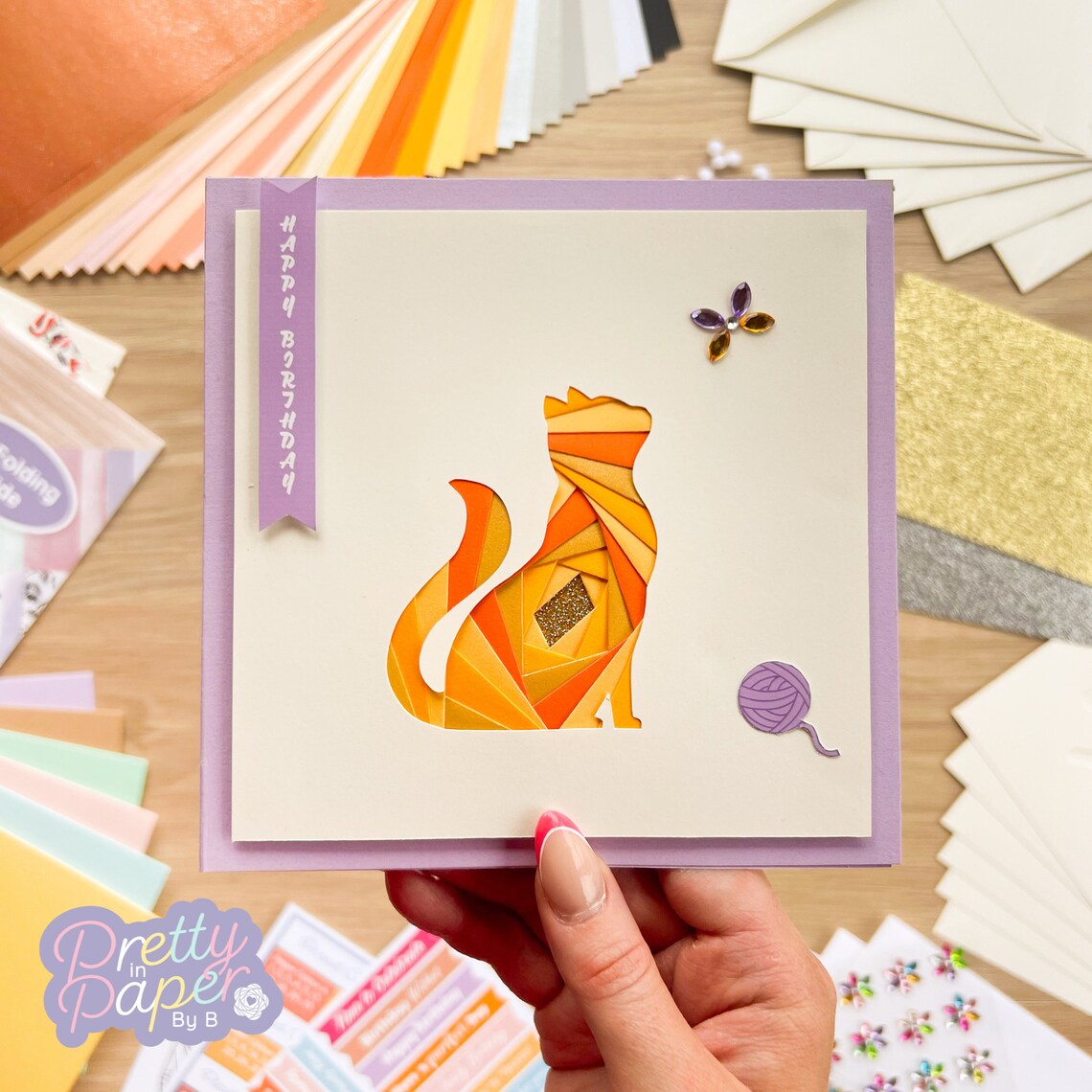 Proud Cat Iris Folding Pattern PDF & SVG | Kitten Intermediate Iris ...