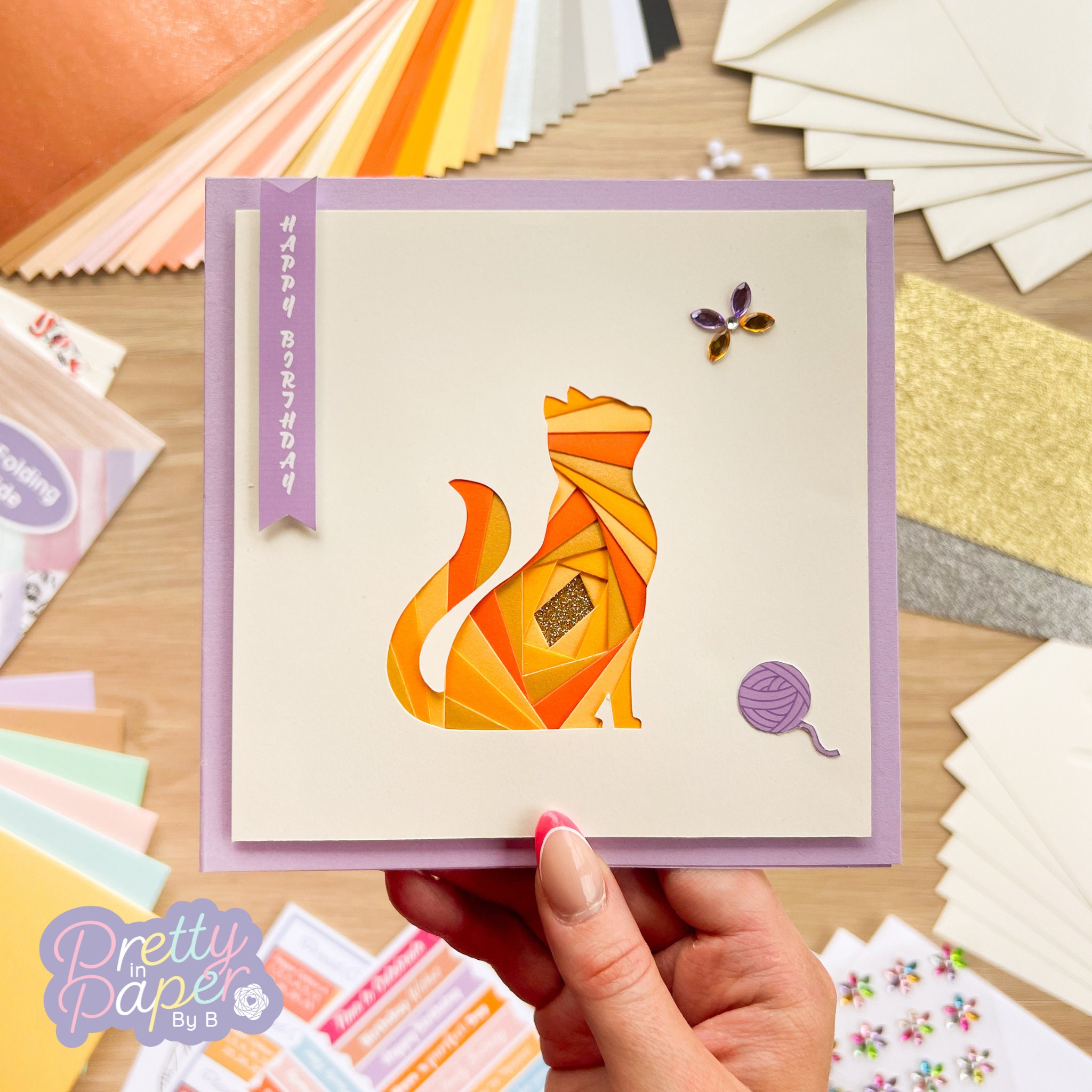 Proud Cat Iris Folding Pattern PDF & SVG | Kitten Intermediate Iris ...