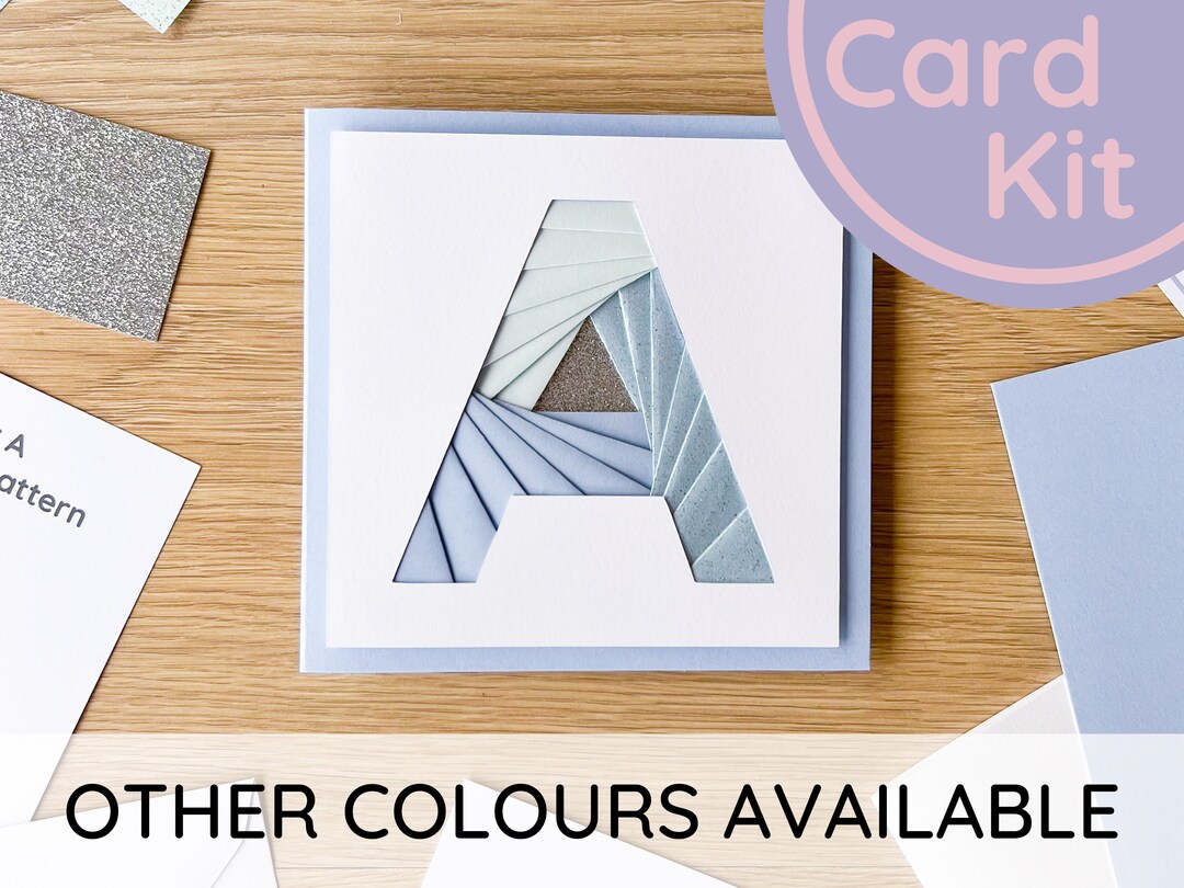 Card Making Kit Alphabet Letter A Iris Folding Card Kit - Etsy