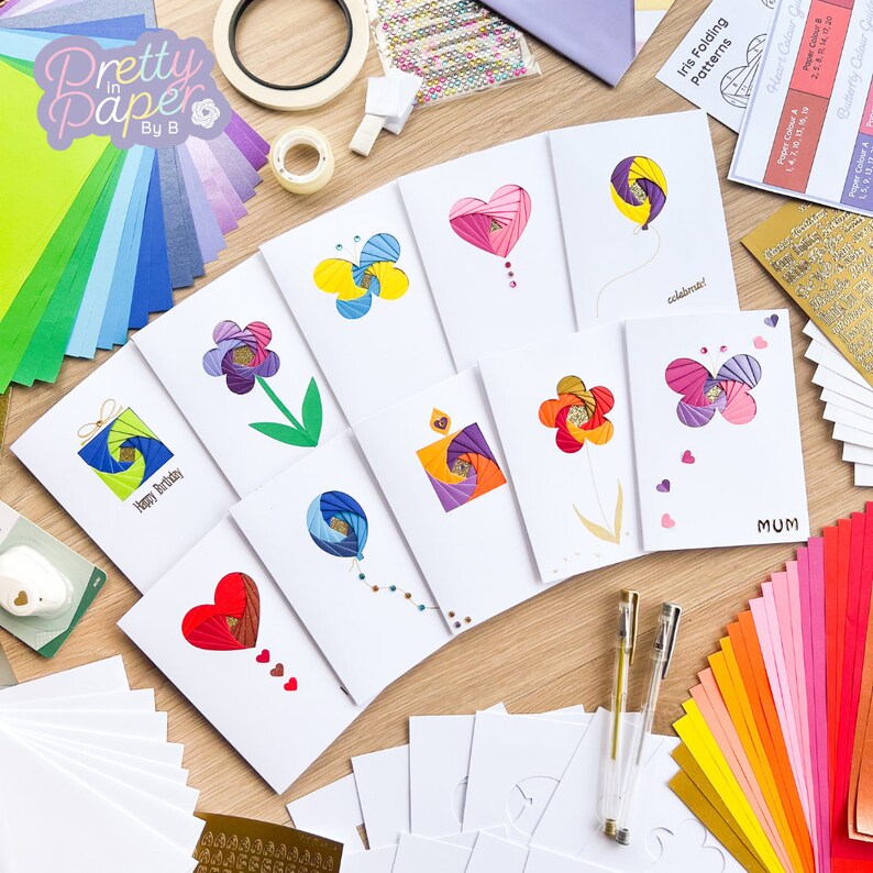 Beginner Iris Folding Card Making Kit | Bright Edition | Craft Kit Gift ...
