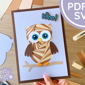 Owl Iris Folding Pattern PDF & SVG Bird Beginner Iris - Etsy