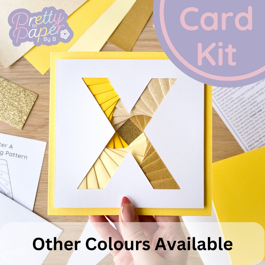 Card Making Kit Alphabet Letter X | Iris Folding Card Kit | Initial ...