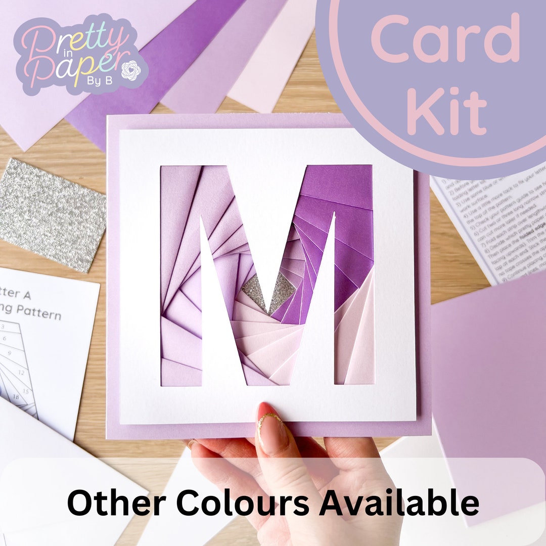 Card Making Kit Alphabet Letter M | Iris Folding Card Kit | Initial ...