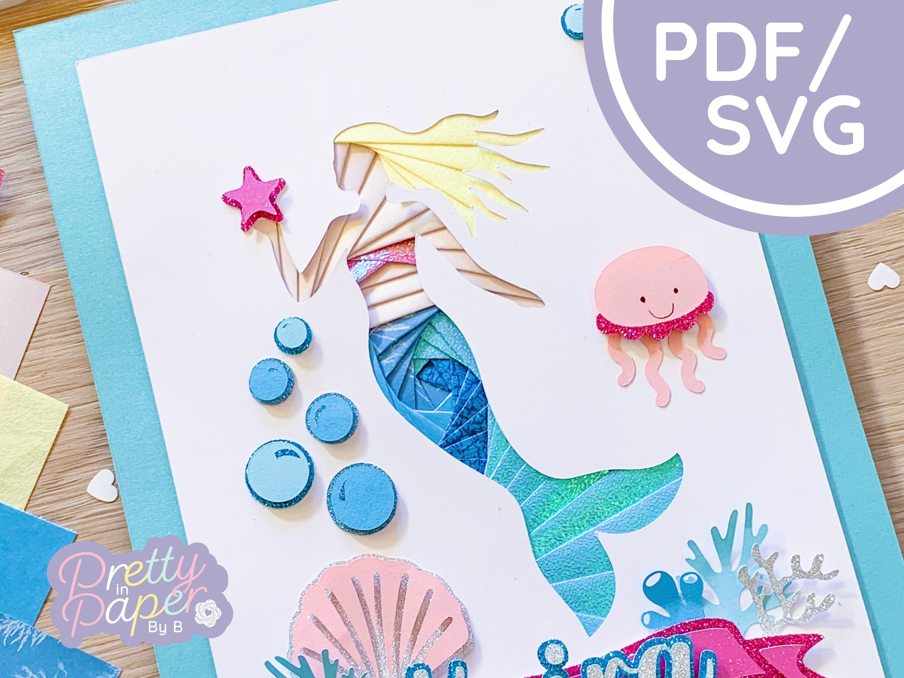 Mermaid Iris Folding Pattern PDF SVG Magical Iris Folding - Etsy Canada