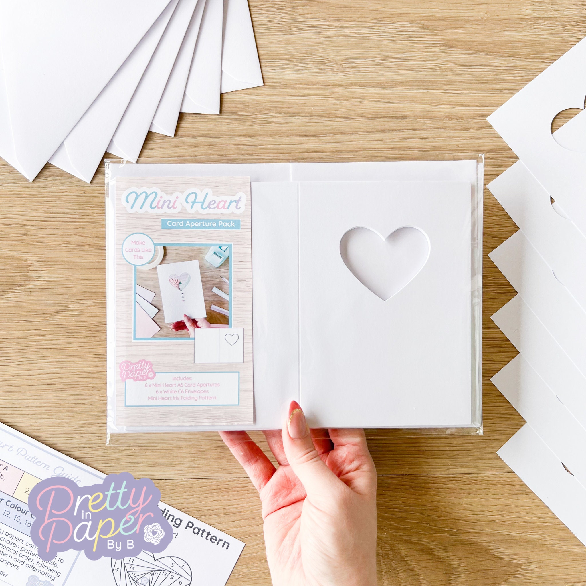 Mini Heart Card Apertures A6 pack of 6 White Card Blanks & - Etsy
