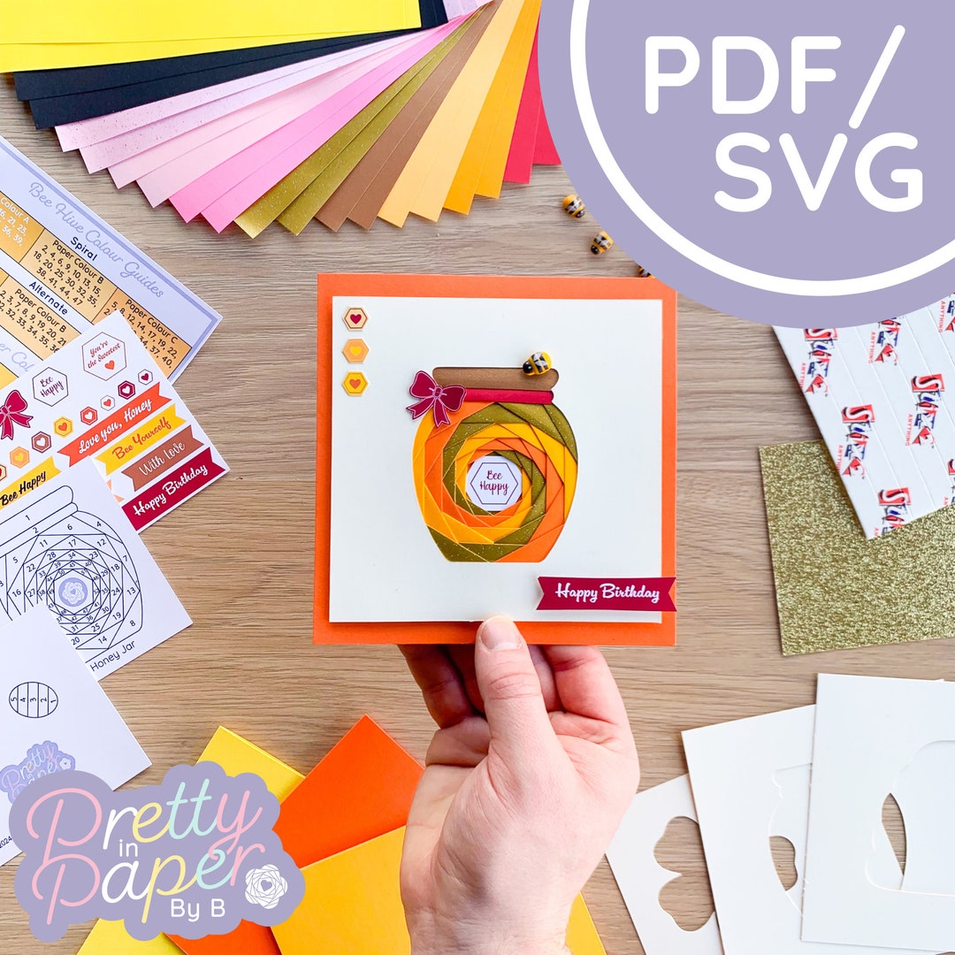 Honey Jar Iris Folding Pattern PDF & SVG | Beginner Iris Folding ...