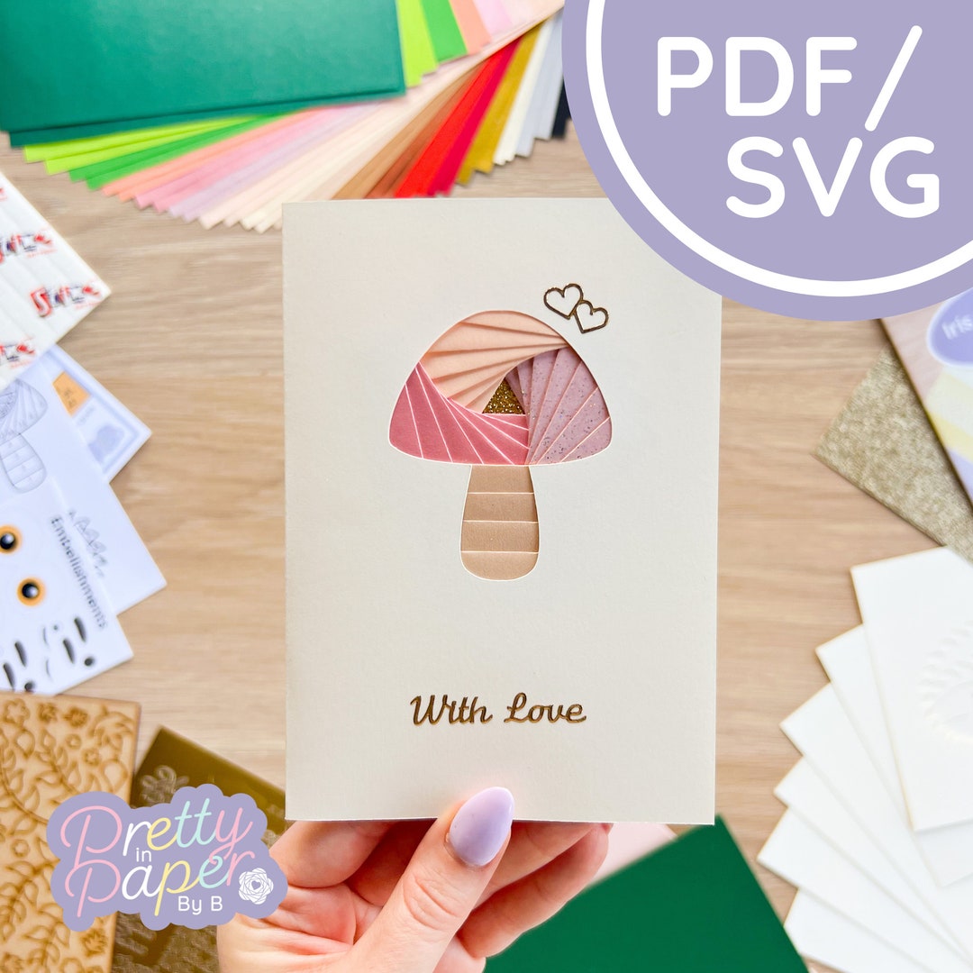 Toadstool Iris Folding Pattern Template Mini PDF & SVG | Beginner ...