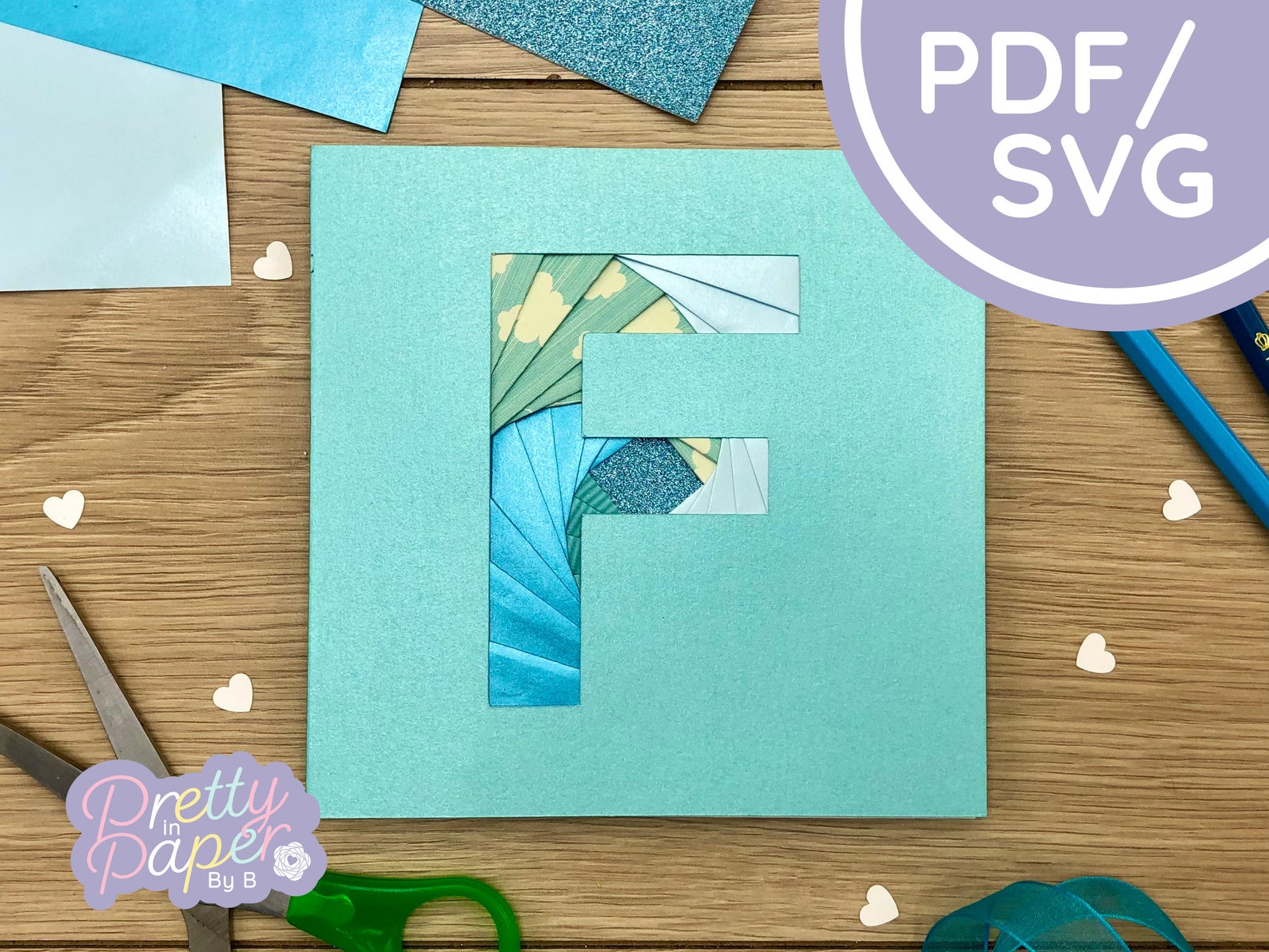 Letter F Iris Folding Pattern PDF & SVG Alphabet - Etsy