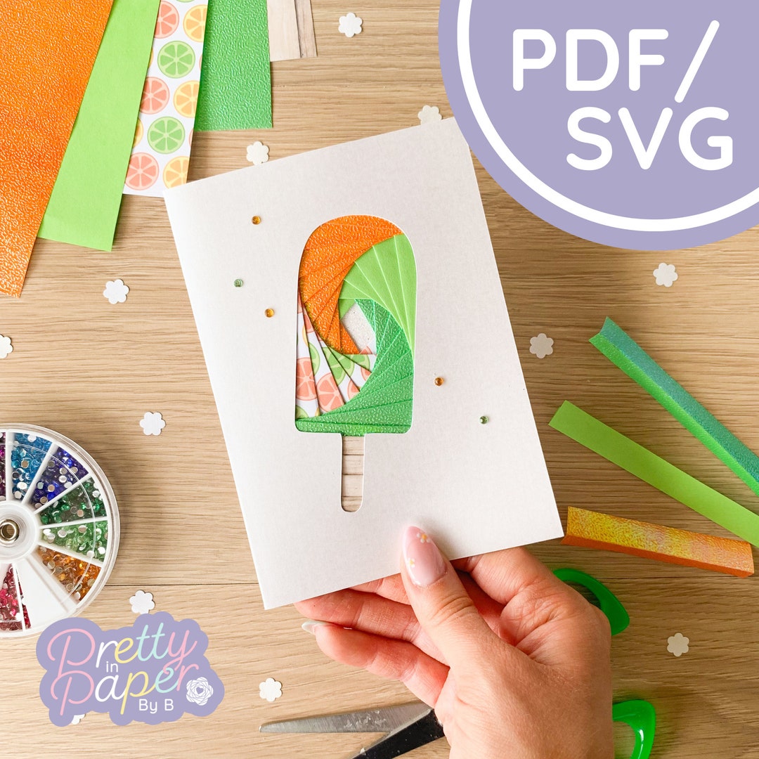 Ice Lolly Iris Folding Pattern PDF & SVG | Beginner Ice Pop Iris ...