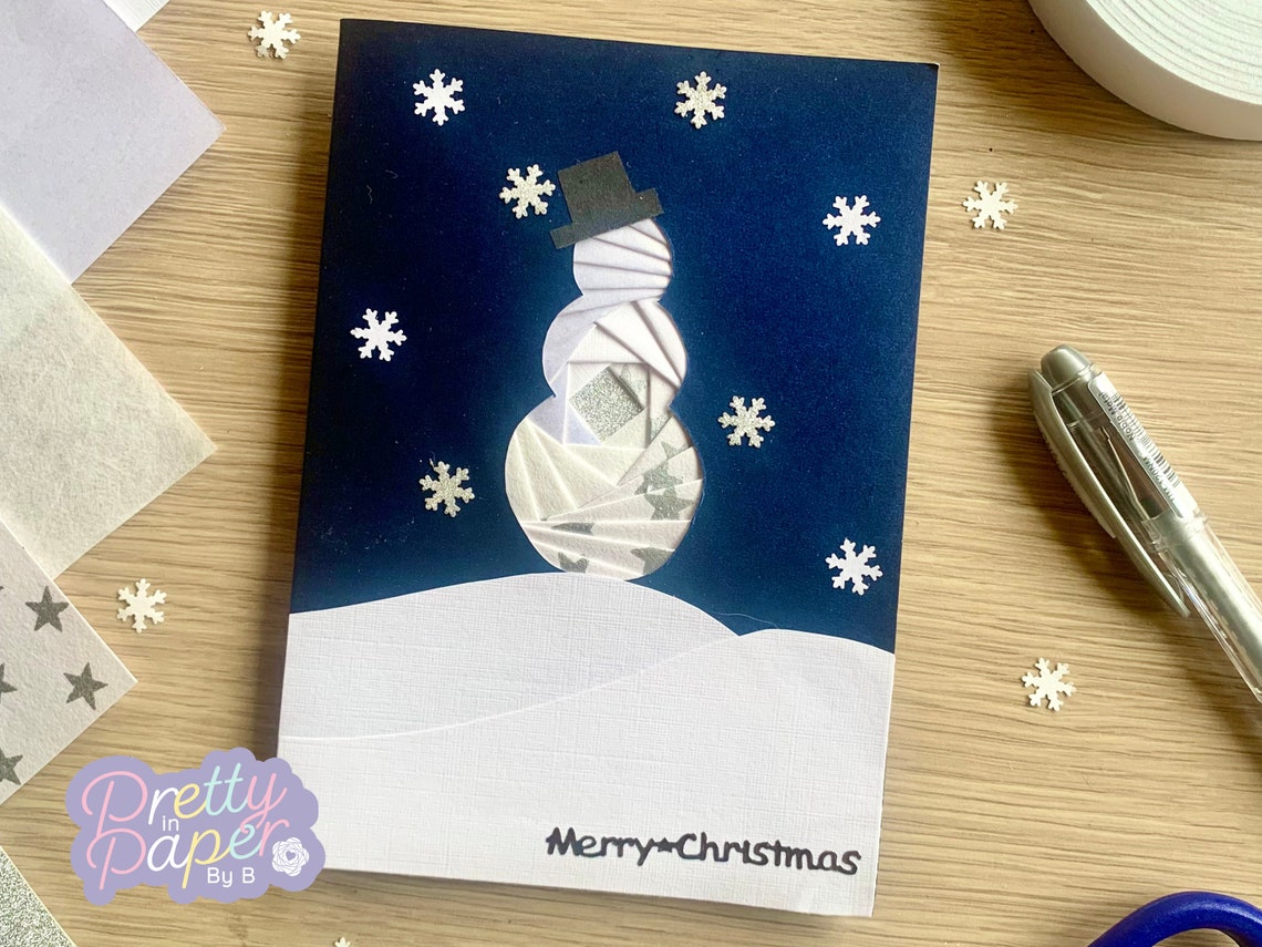 Snowman Iris Folding Pattern PDF & SVG | Snow Man Beginner Iris Folding Pattern Download | Cut ...