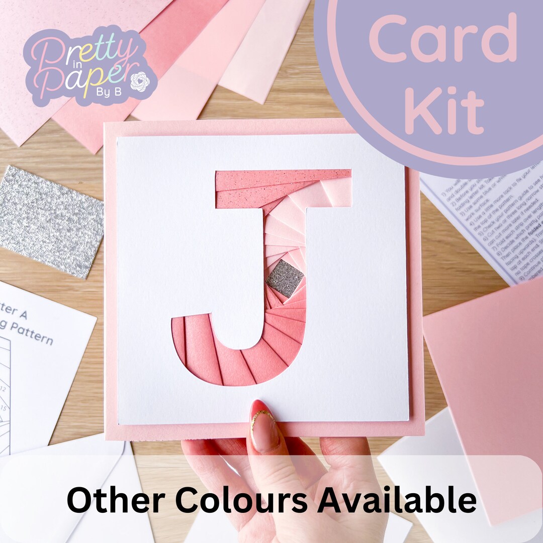 Card Making Kit Alphabet Letter J | Iris Folding Card Kit | Initial ...
