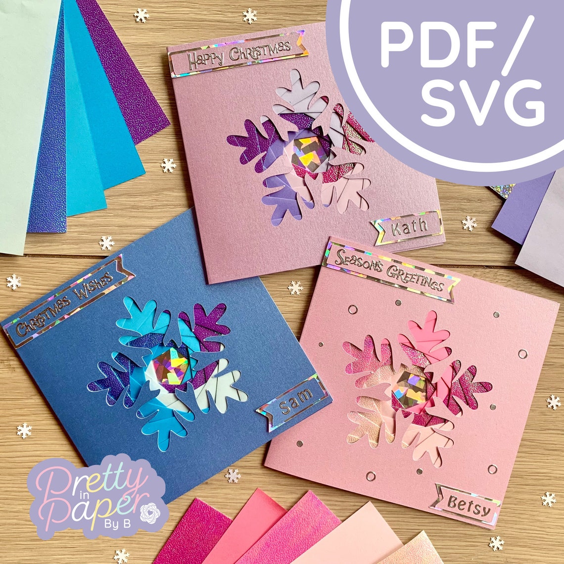 Snowflake Iris Folding Pattern PDF & SVG | Snowflake 5 Point ...