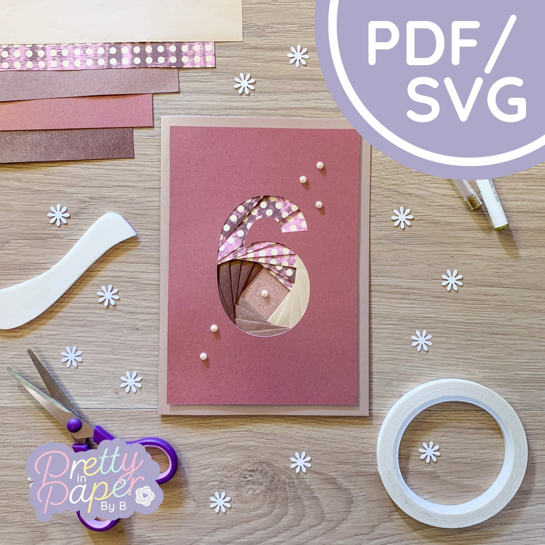 Number 6 Iris Folding Pattern PDF SVG Six Beginner Iris Folding Pattern ...