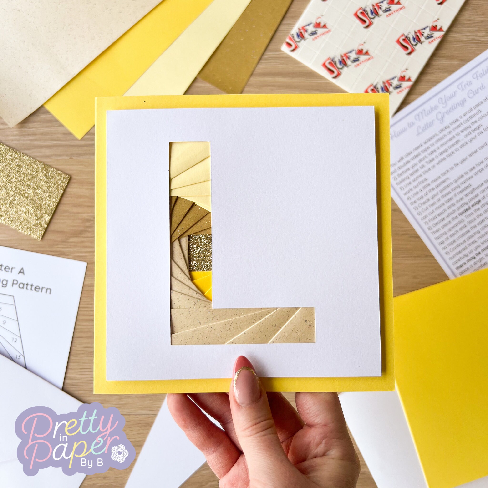 Card Making Kit Alphabet Letter L | Iris Folding Card Kit | Initial ...