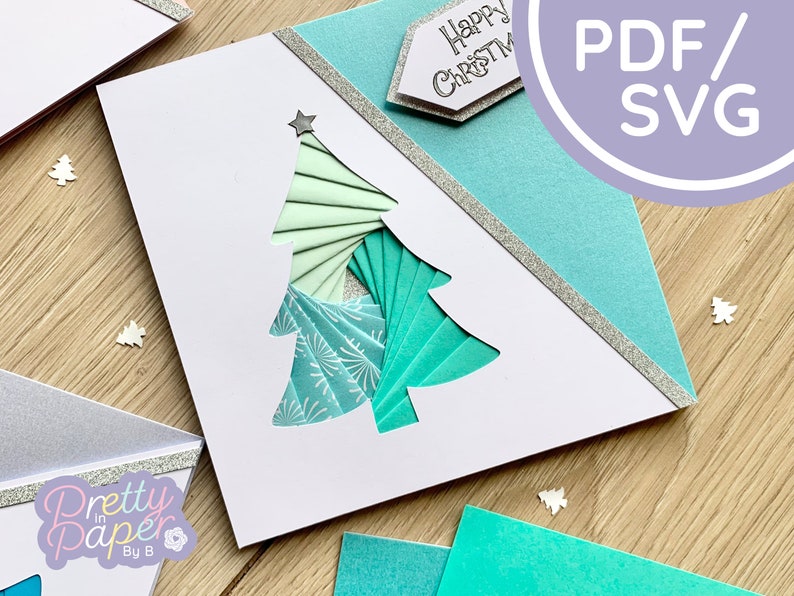Stylised Tree Iris Folding Pattern Large PDF & SVG Christmas - Etsy