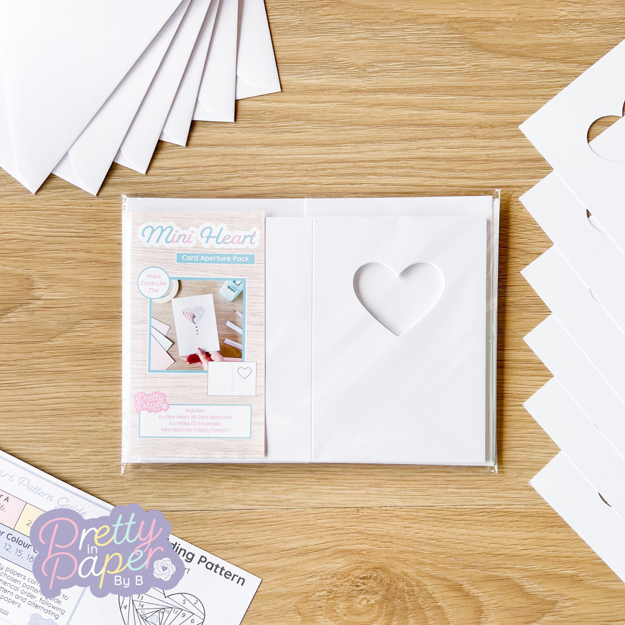Mini Heart Card Apertures A6 pack of 6 White Card Blanks & - Etsy