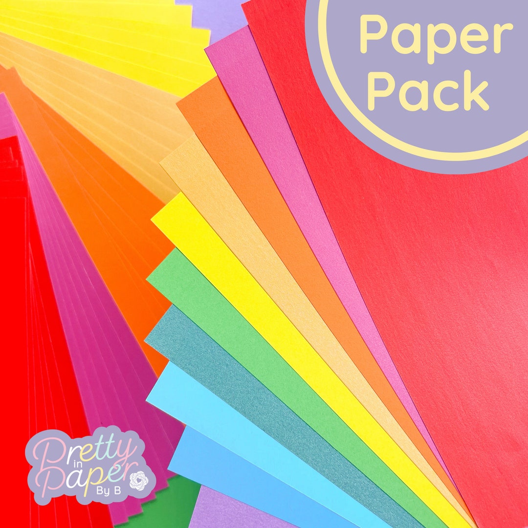 Carnival Brights Paper Pack | Plain & Pearlised A5, 60 Sheet Paper Pad ...