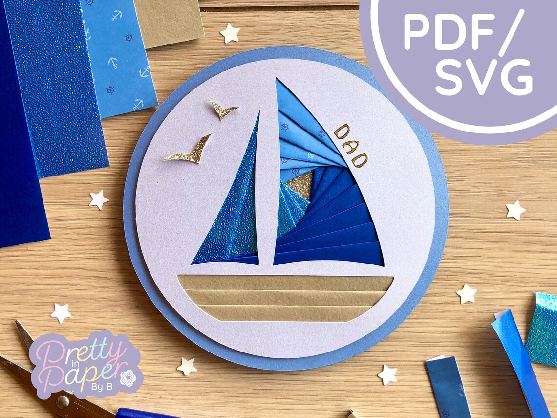 Boat Iris Folding Pattern PDF & SVG Intermediate Printable - Etsy