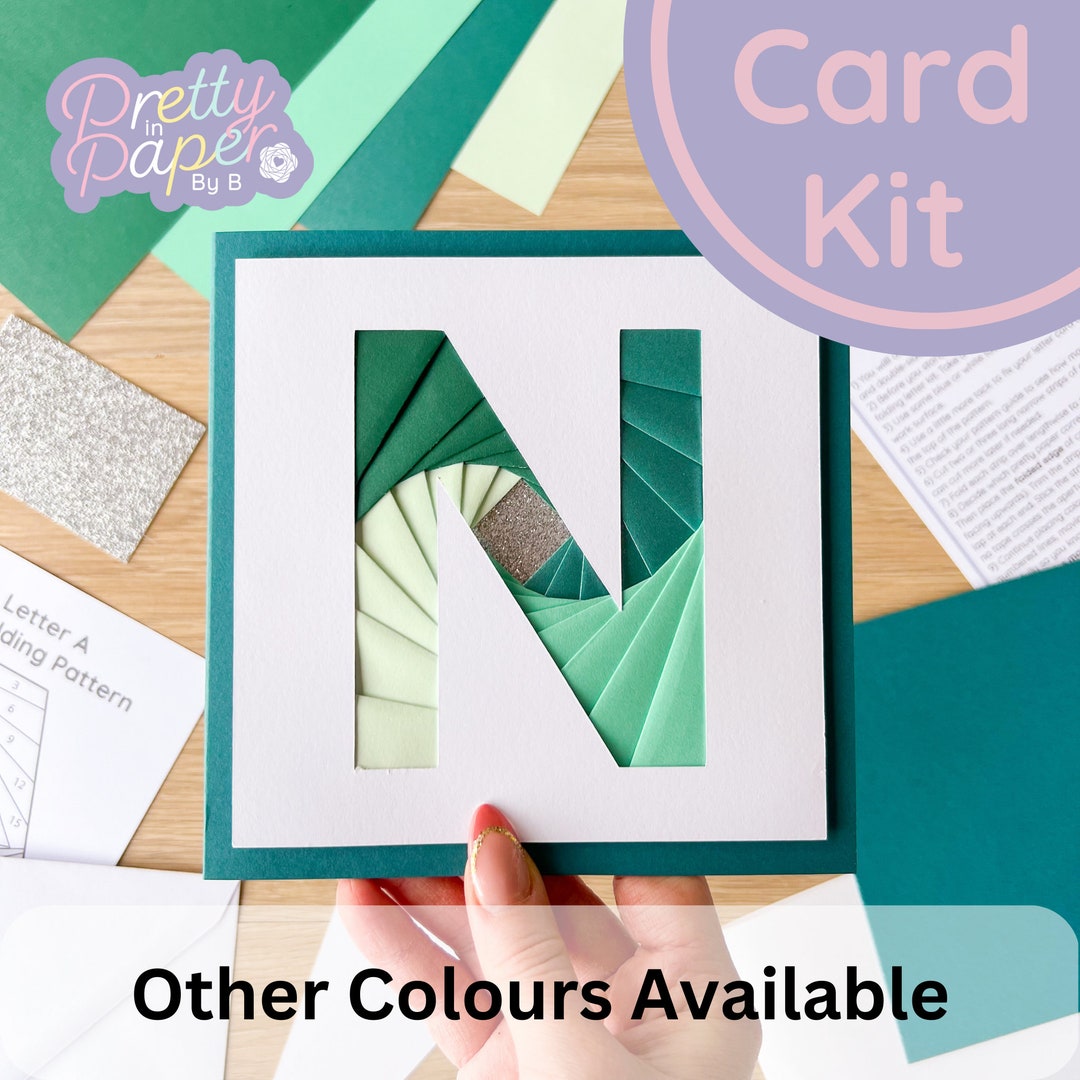 Card Making Kit Alphabet Letter N | Iris Folding Card Kit | Initial ...