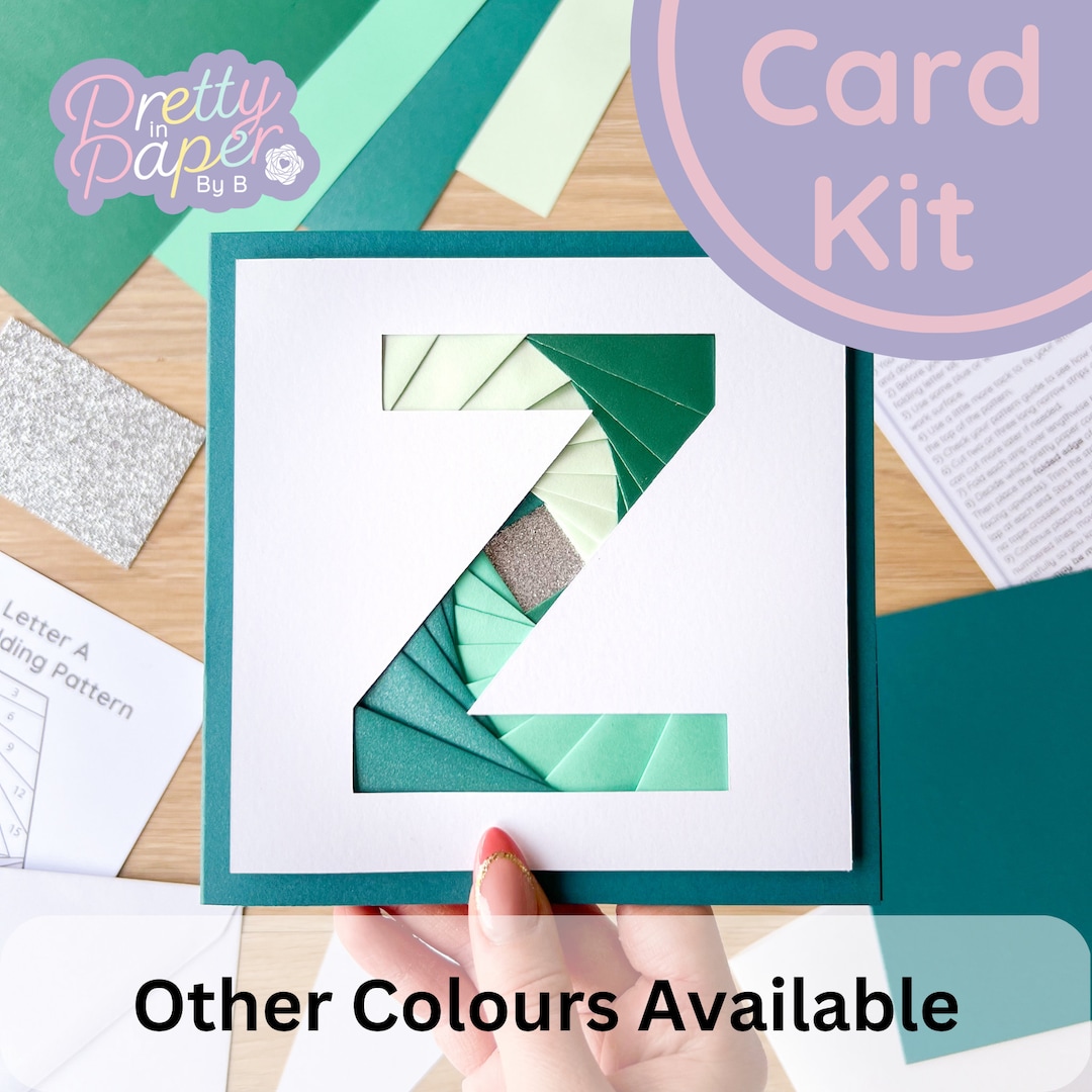Card Making Kit Alphabet Letter Z | Iris Folding Card Kit | Initial ...