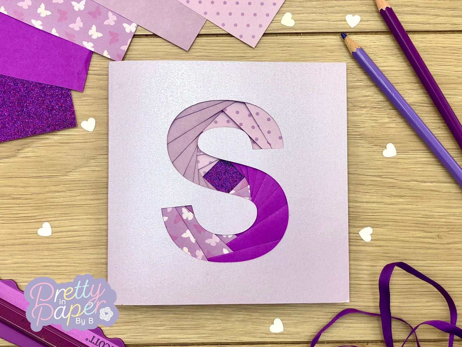Letter S Iris Folding Pattern PDF & SVG | Alphabet Intermediate Iris ...