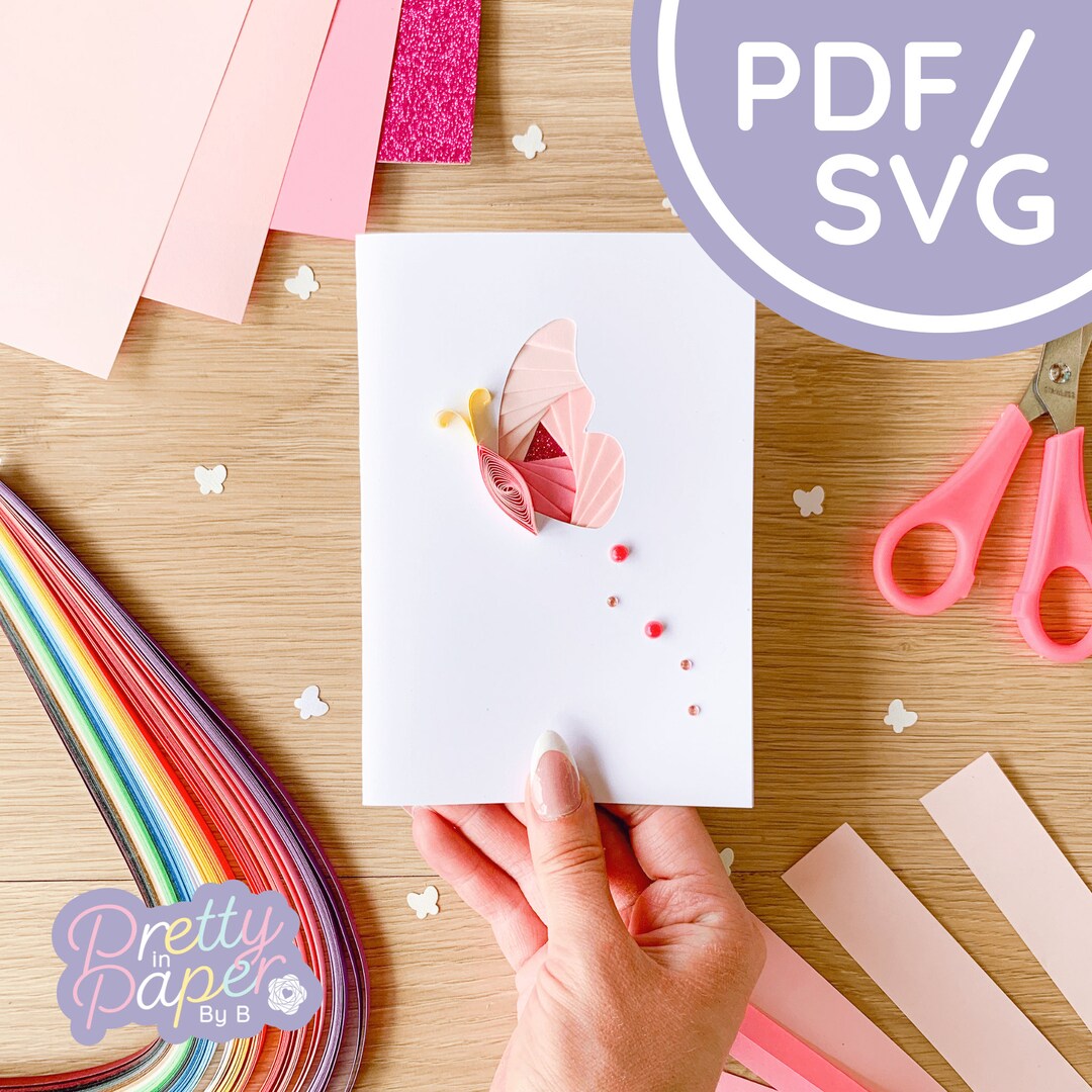 Butterfly Wing Mini Iris Folding Pattern PDF & SVG | Beginner Iris ...