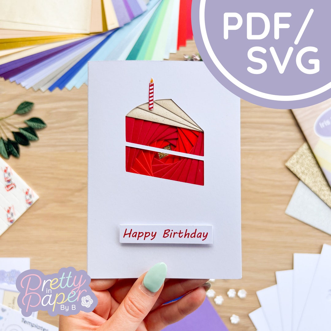 Mini Cake Slice Iris Folding Pattern PDF & SVG | Beginner Small Cake ...