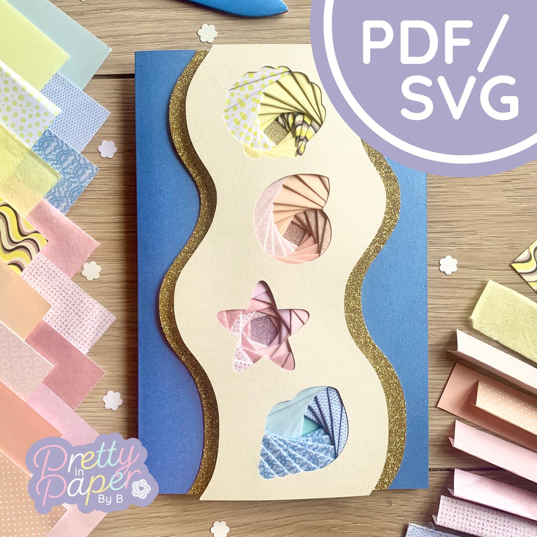 Sea Shells Iris Folding Patterns X4 | Four Beginner Shell Iris Folding ...