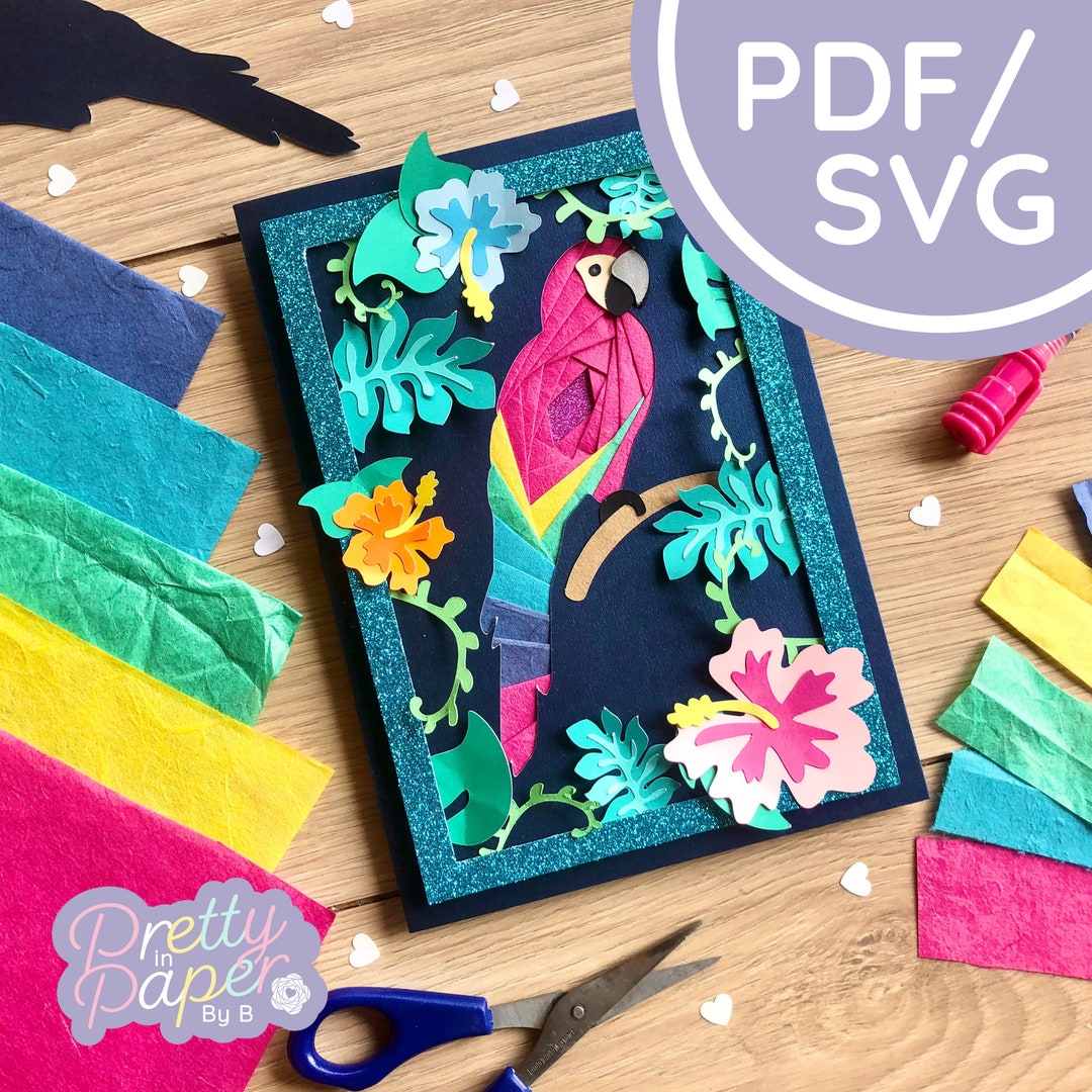 Parrot Iris Folding Pattern PDF & SVG | Intermediate Tropical Bird Iris ...