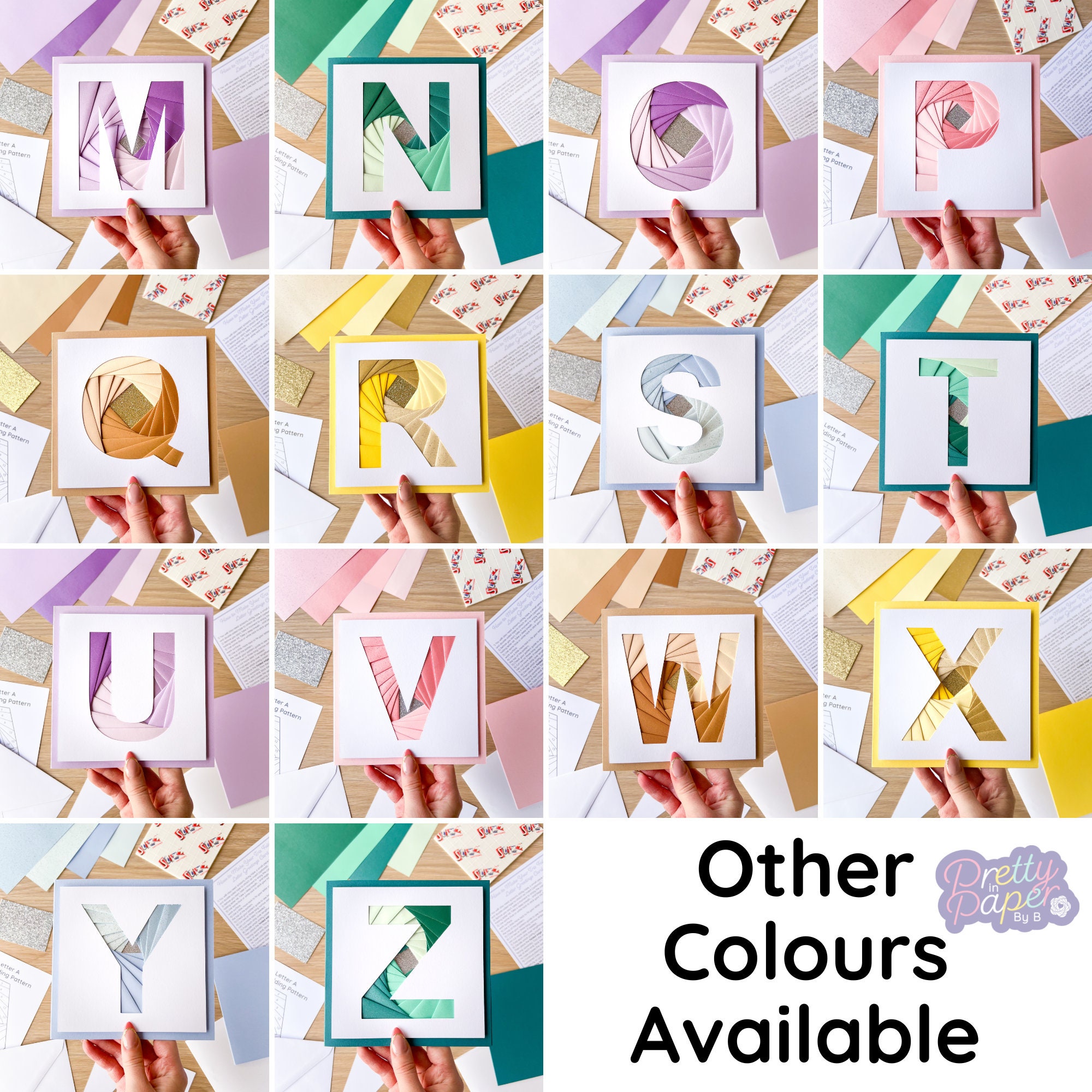 Card Making Kit Alphabet Letter R | Iris Folding Card Kit | Initial ...