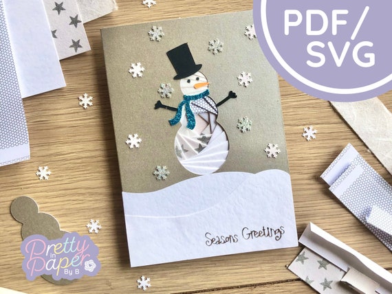Snowman Iris Folding Pattern PDF & SVG Snow Man Beginner - Etsy