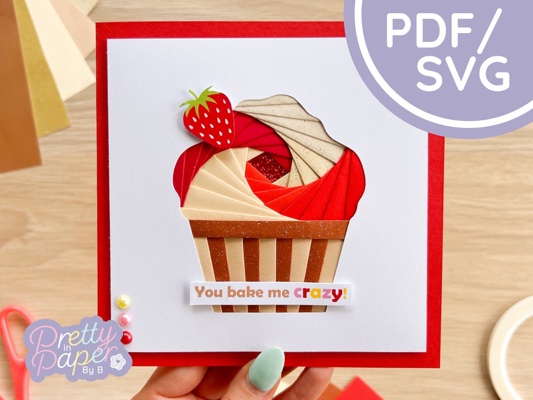 Cupcake Iris Folding Pattern PDF & SVG Beginner Cake Iris - Etsy