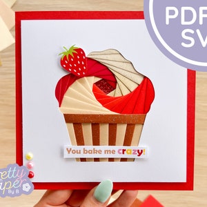 Cupcake Iris Folding Pattern PDF & SVG Beginner Cake Iris - Etsy UK