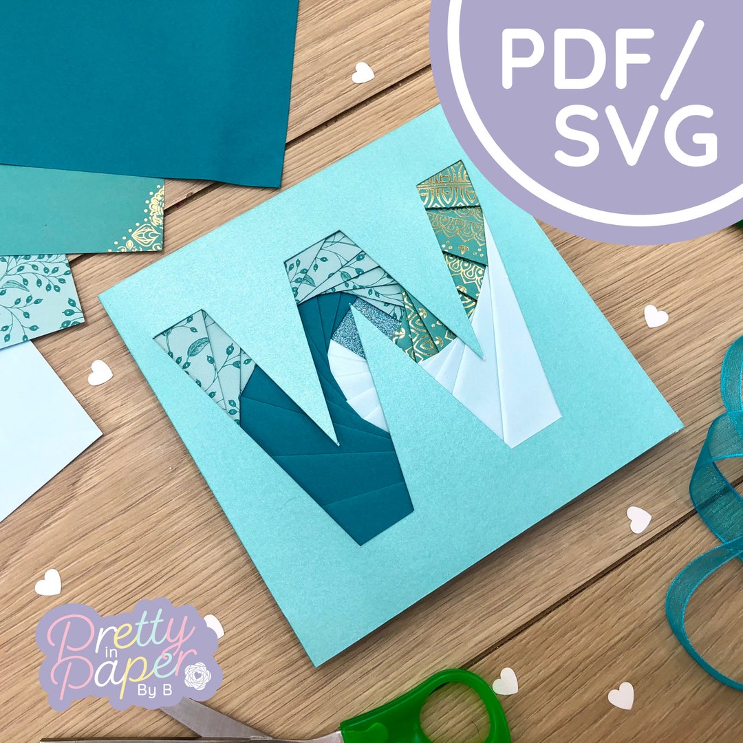 Letter W Iris Folding Pattern PDF & SVG | Alphabet Beginner Iris ...