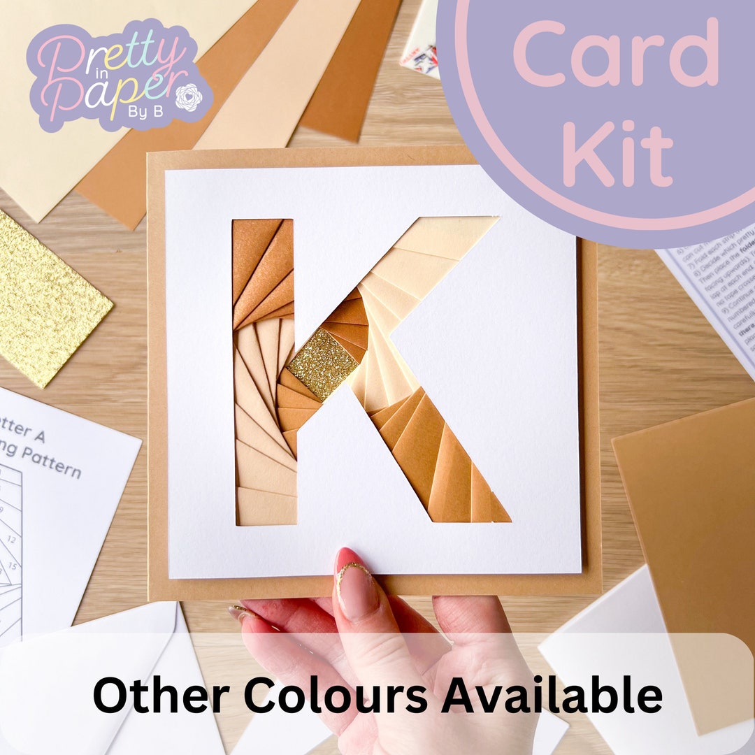 Card Making Kit Alphabet Letter K | Iris Folding Card Kit | Initial ...