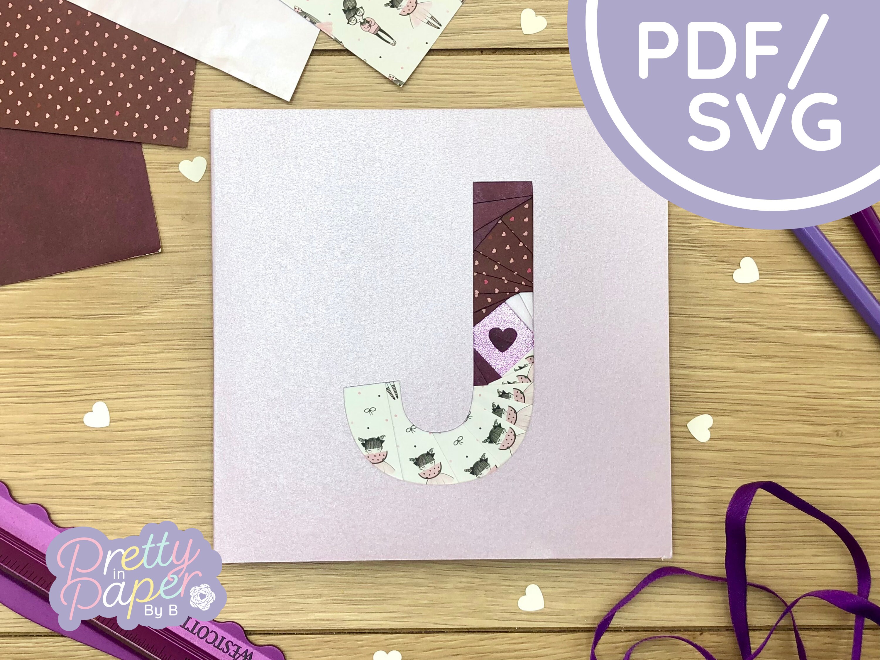 Letter J Iris Folding Pattern PDF & SVG Alphabet - Etsy Canada