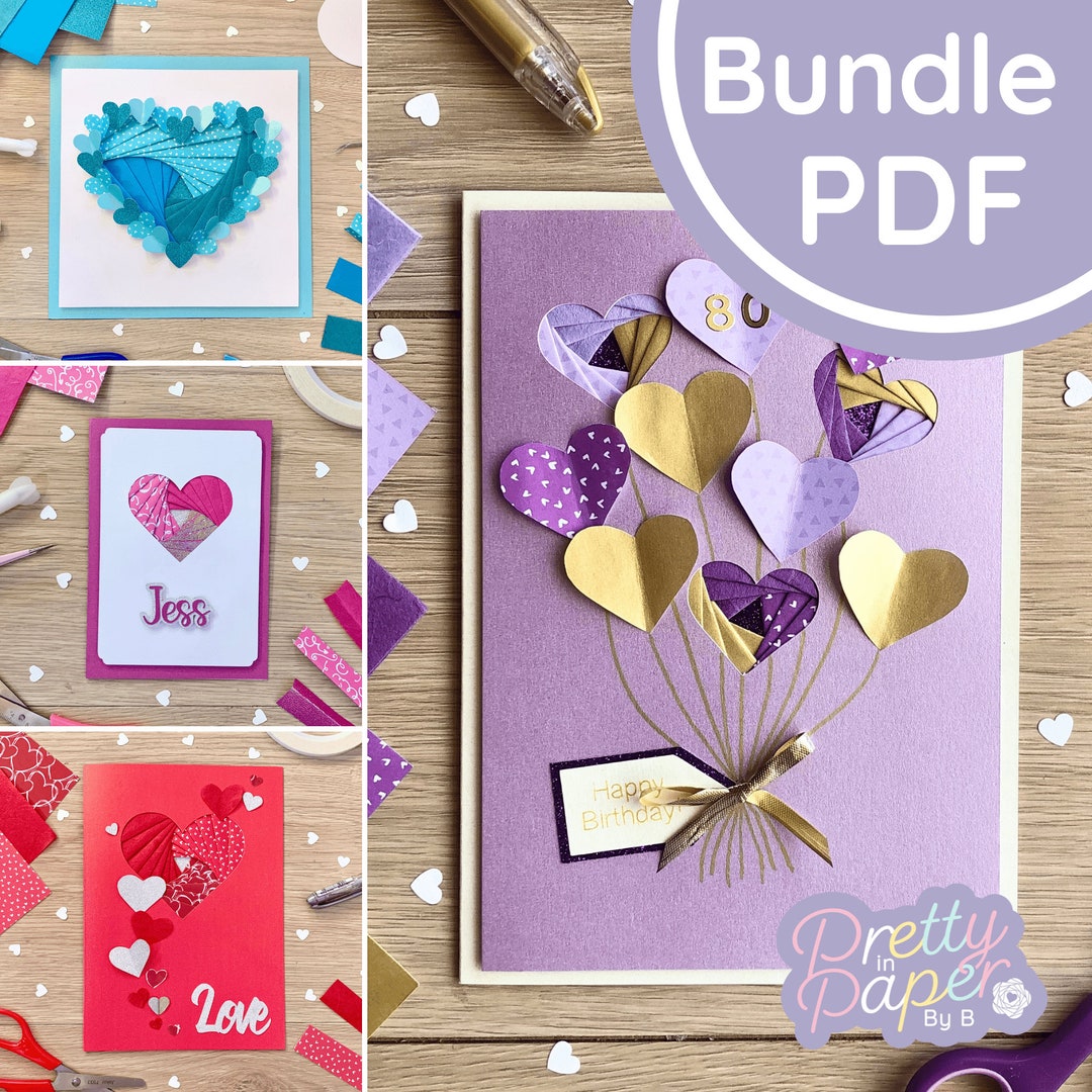 Heart Iris Folding Pattern Bundle PDF SVG | 4x Love Heart Beginner Iris ...