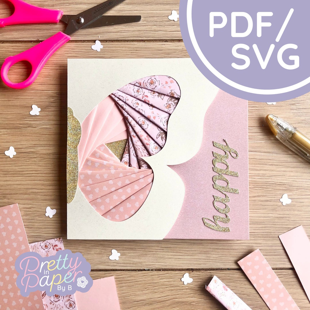 Butterfly Wing Iris Folding Pattern PDF & SVG Half Butterfly Beginner ...