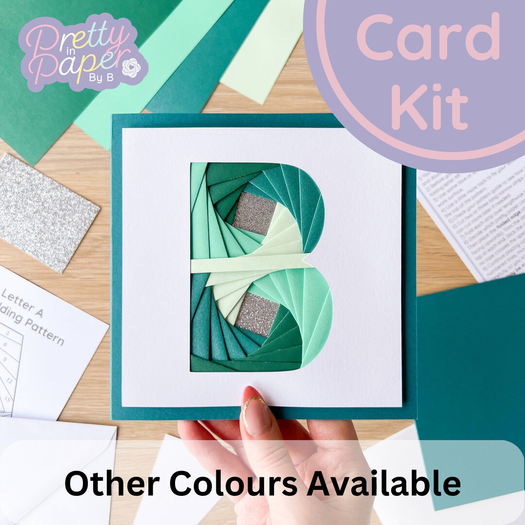 Card Making Kit Alphabet Letter B | Iris Folding Card Kit | Initial ...
