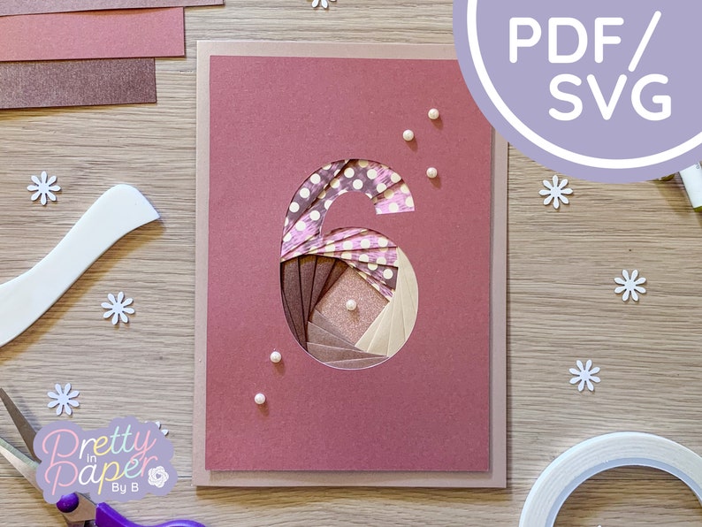 Number 6 Iris Folding Pattern PDF SVG Six Beginner Iris - Etsy UK