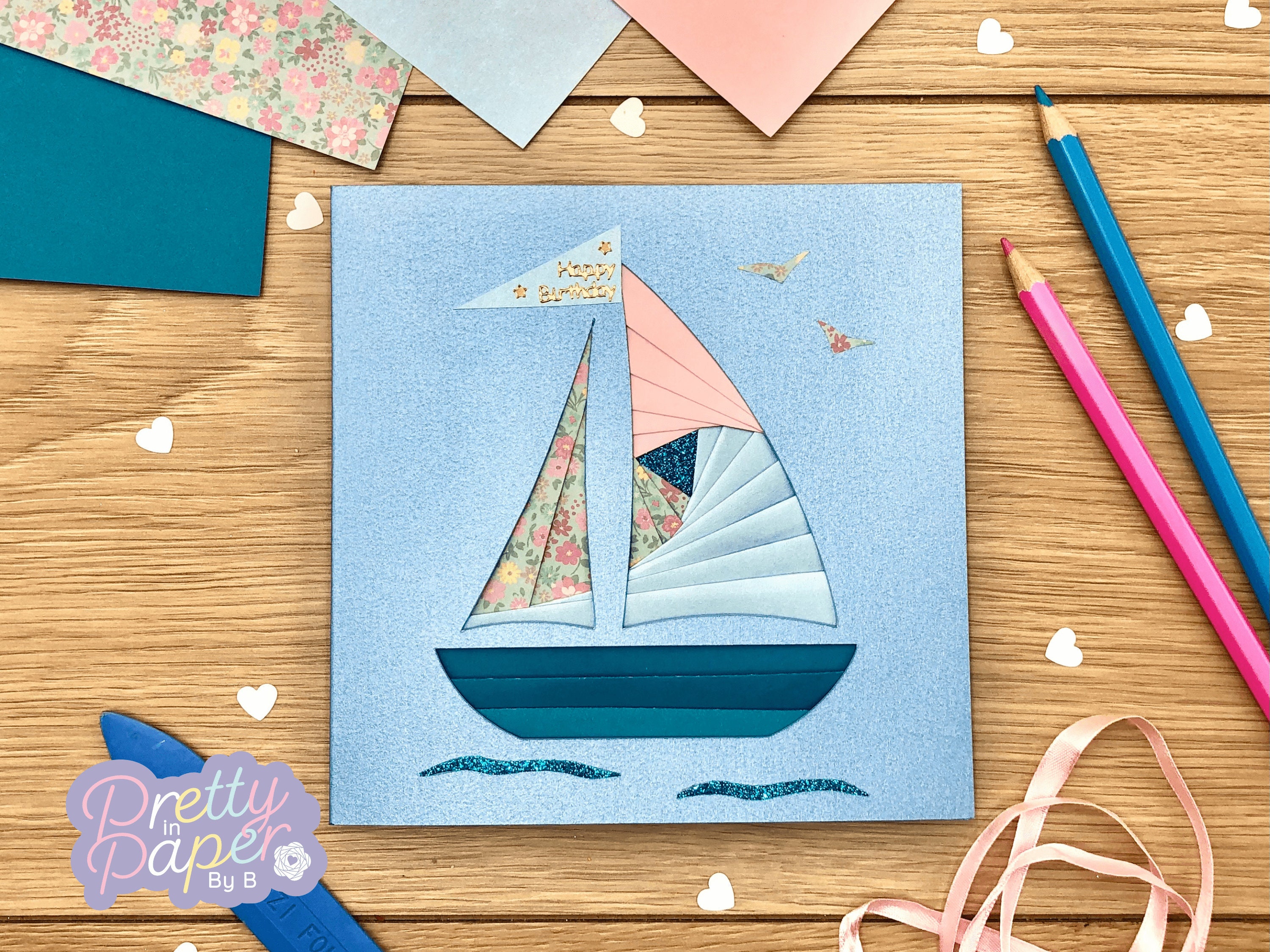 Boat Iris Folding Pattern PDF & SVG | Intermediate Printable Download ...