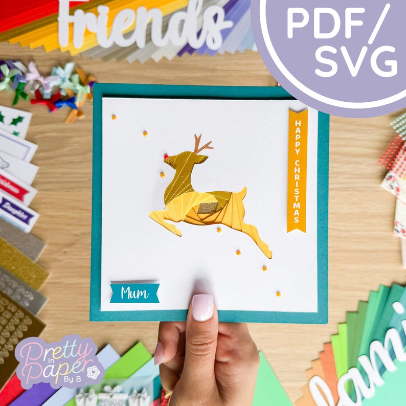 Reindeer Iris Folding Pattern PDF & SVG | Christmas Beginner Iris ...