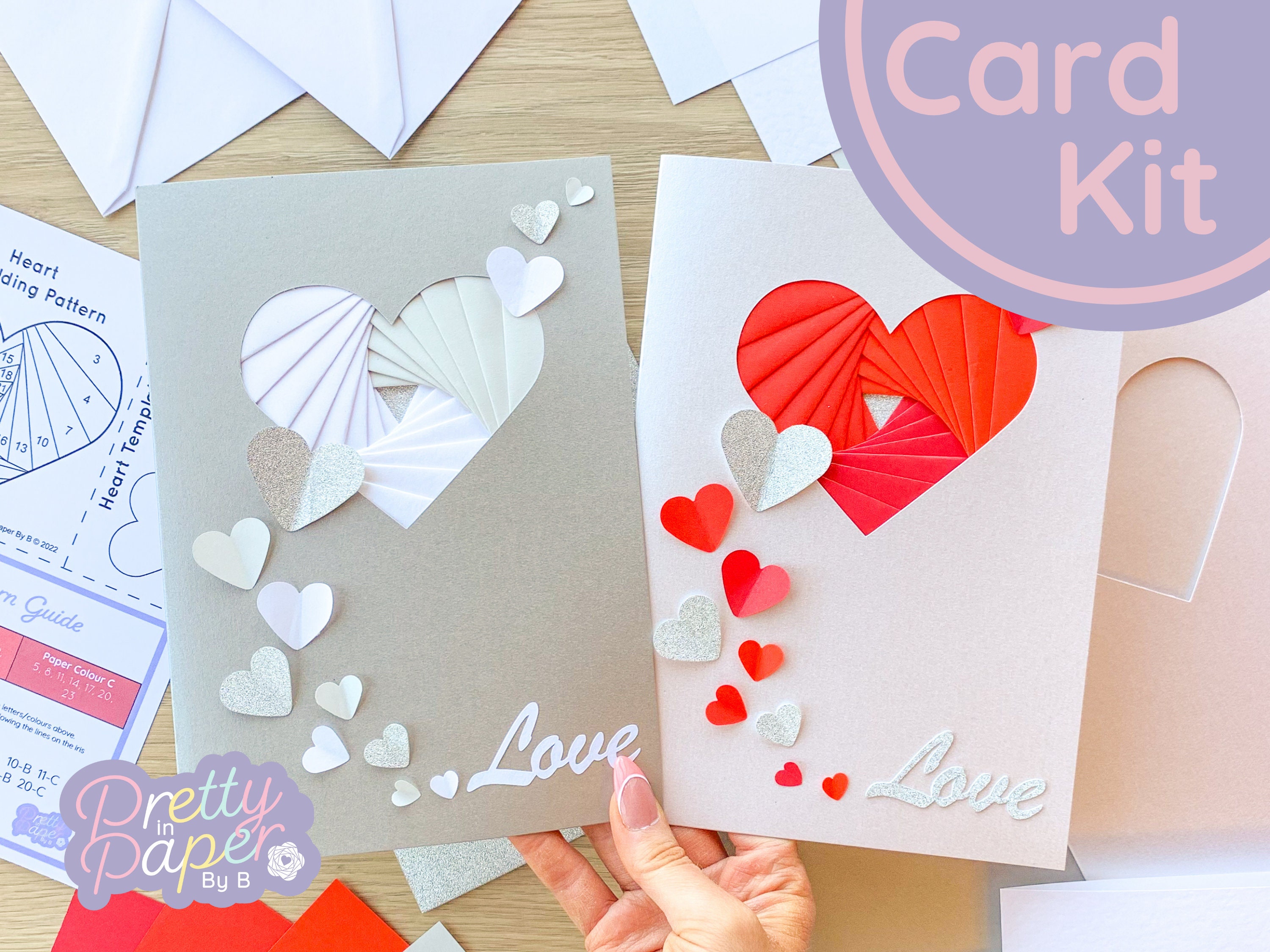 Card Making Kit Love Heart Craft Kit Beginners Iris Folding - Etsy