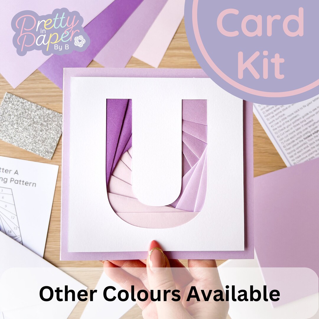 Card Making Kit Alphabet Letter U | Iris Folding Card Kit | Initial ...